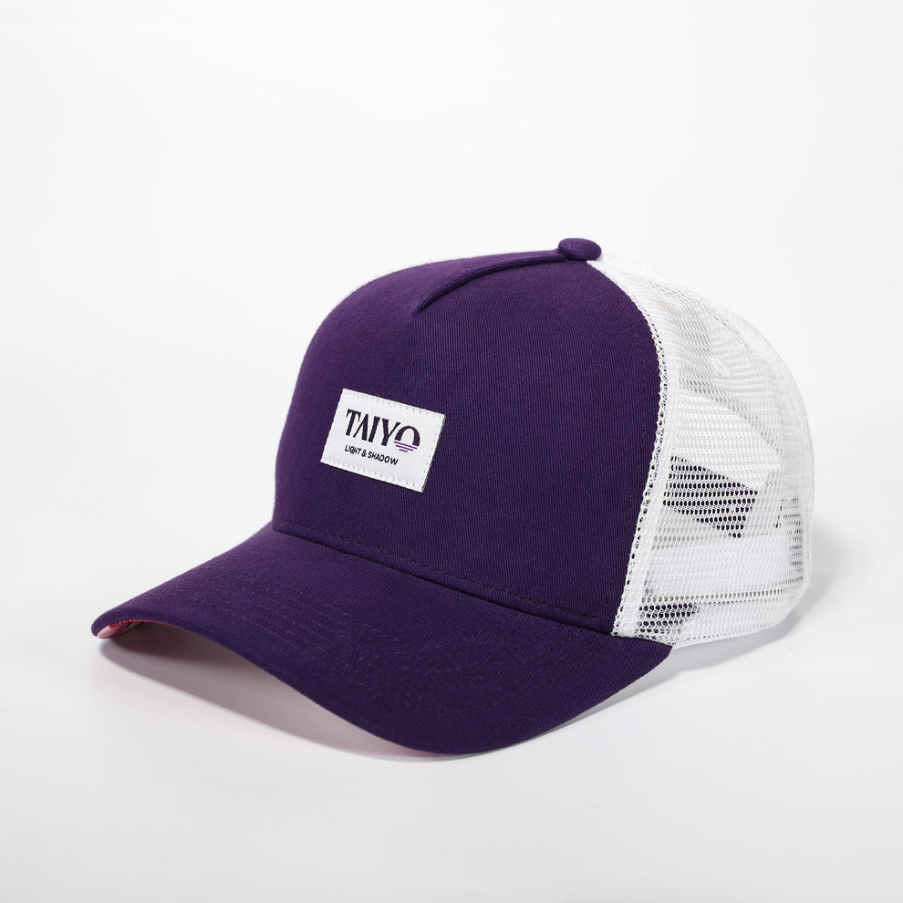 Trucker cap purple pink palm trees 100% Eco responsible - TAIYO